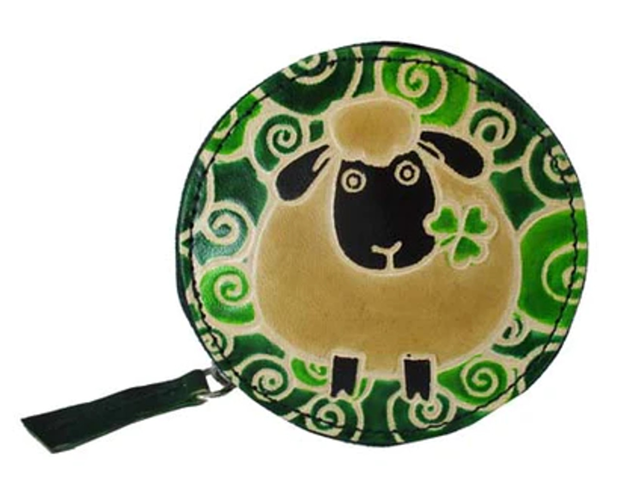 Round Leather Sheep Irish Coin Purse