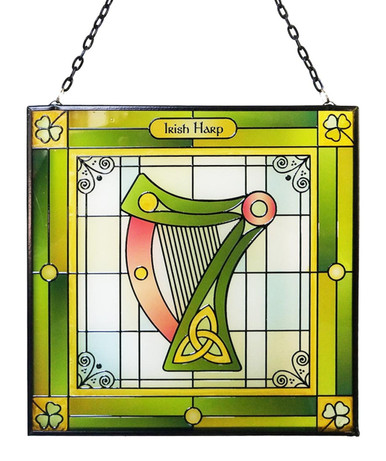 Harp - Celtic Reflections glass panel