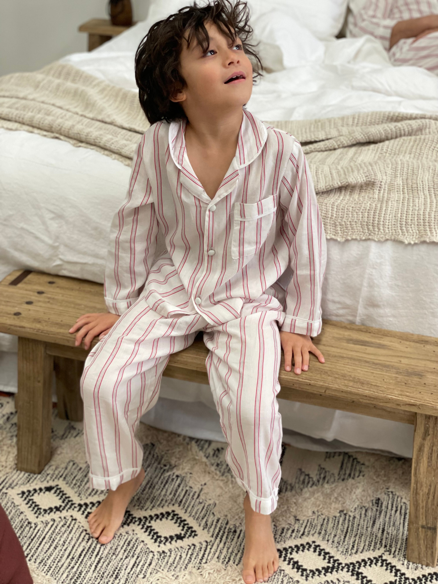 Cameron Red Stripes Boy's Full PJ Set - Linens Unlimited