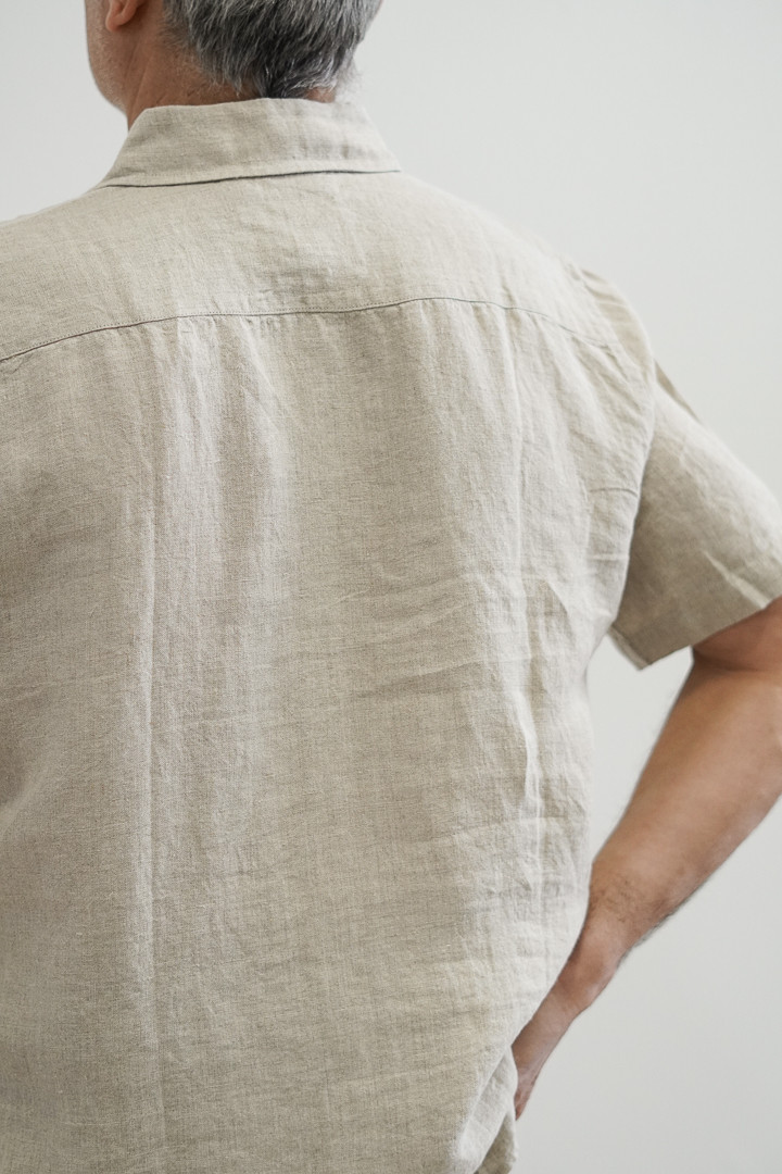 Mark Short Sleeve Linen Shirt Natural - Linens Unlimited
