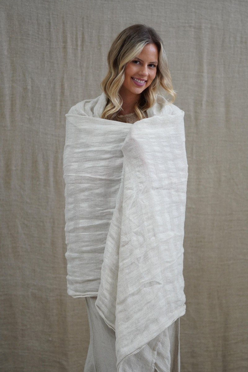 Skye Scarf/Sarong Natural Combo - Linens Unlimited