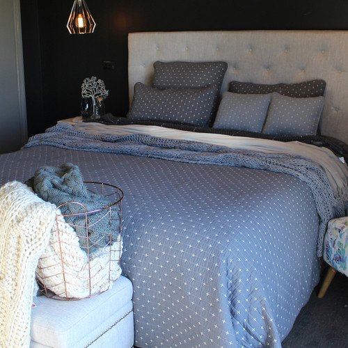 Cross Inspired Light Blue Quilt Bedspread Set - Linens Unlimited