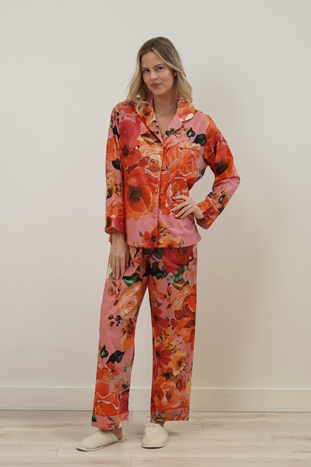 Tuscan Rose Pink Long PJ Set - Linens Unlimited