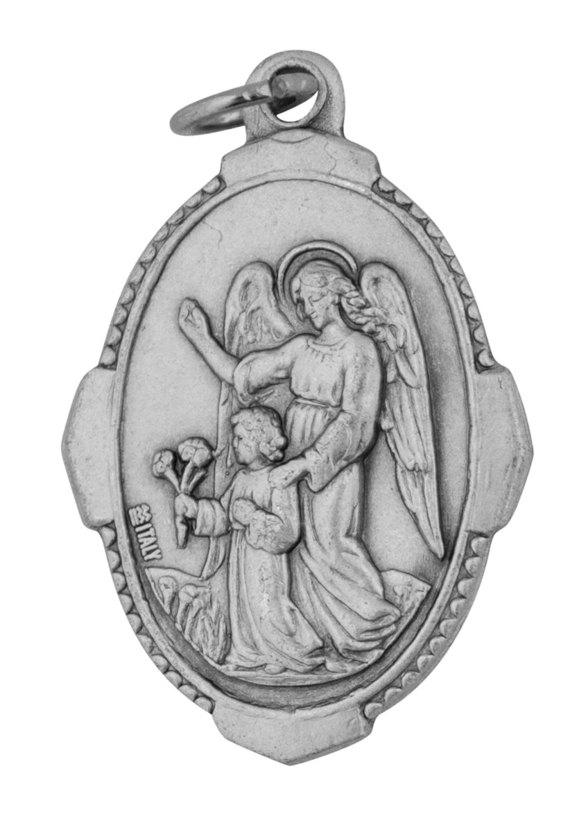 GUARDIAN ANGEL CRIB MEDAL WHIT - Trinity Church Supply