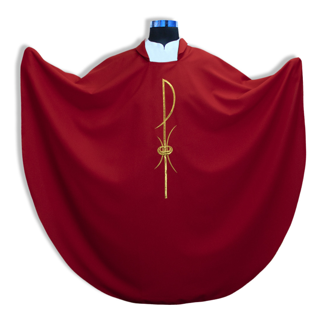 Solavari 1205 - Red - Gold Chi Rho - Trinity Church Supply