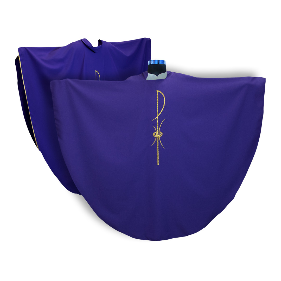 Solavari 1205 - Purple - Gold Chi Rho - Trinity Church Supply