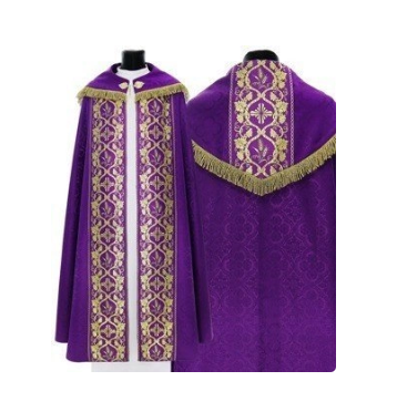 Purple Gothic cope Gothic cope with stole Liturgical vestments Clergy ...