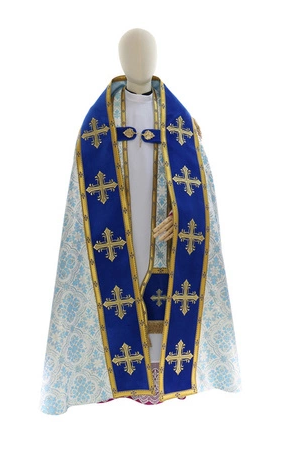 Blue Gold Marian Roman cope Marian vestments Roman Marian cope Mary ...