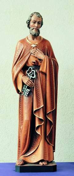 St. Peter Statue Hand-Carved Statue Linden Wood Statue Fiberglass ...