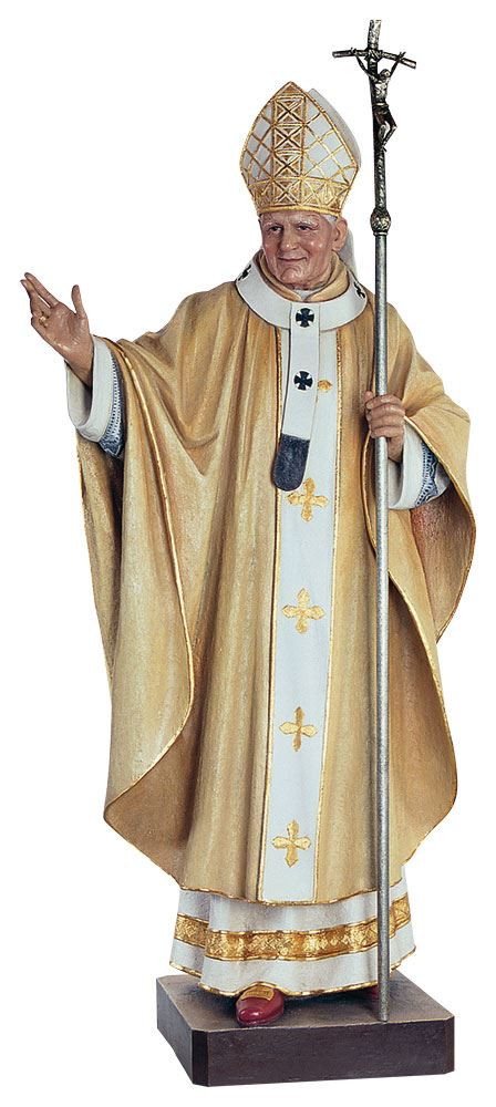 Hand Carved Statue Pope John Paul II Statue Linden Wood Statue ...