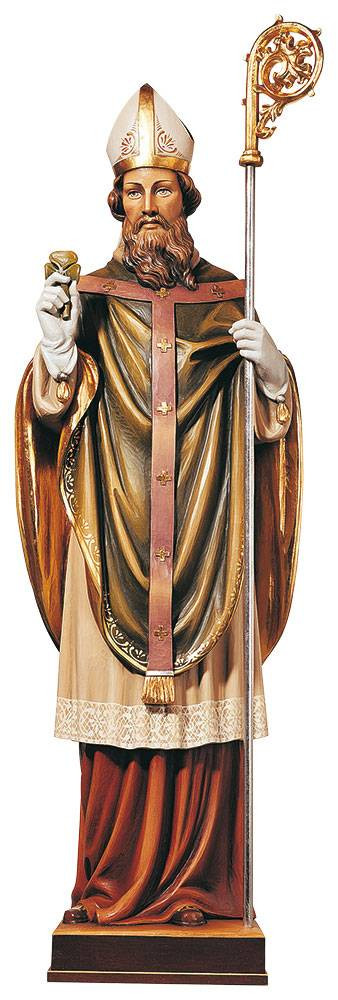Hand Carved Statue St. Patrick Statue Linden Wood Statue Colored Statue ...