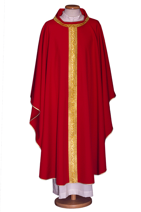polyester chasuble, elegant chasuble, simple priest vestment, gold ...