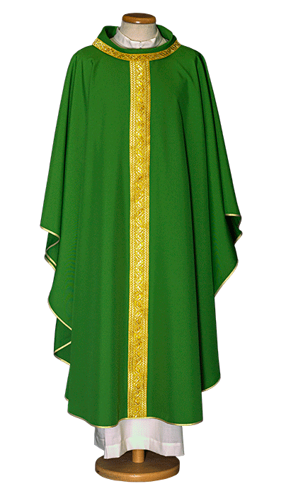 polyester chasuble, elegant chasuble, simple priest vestment, gold ...