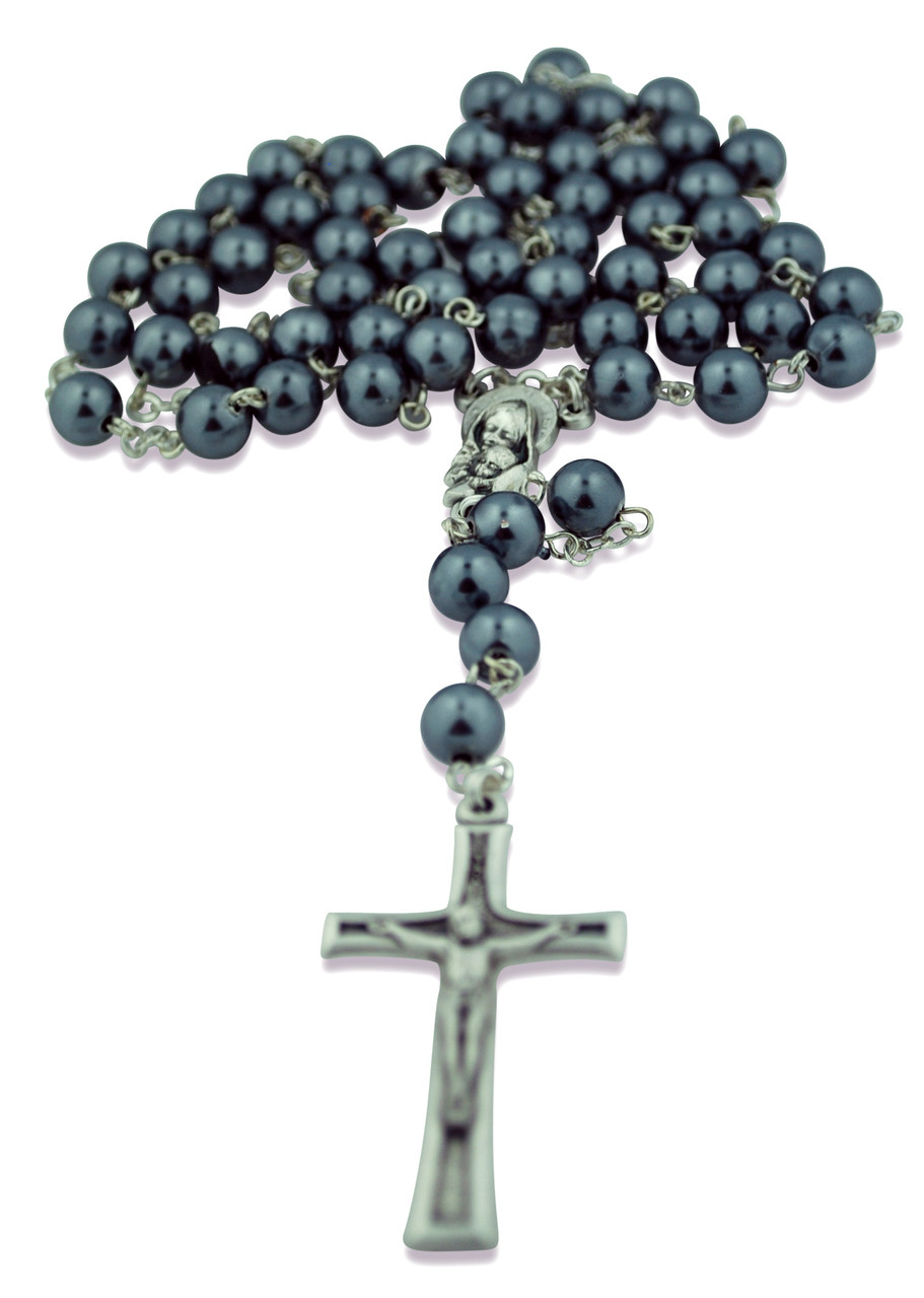 Colorful Italian Catholic Rosary - Grey - Trinity Church Supply