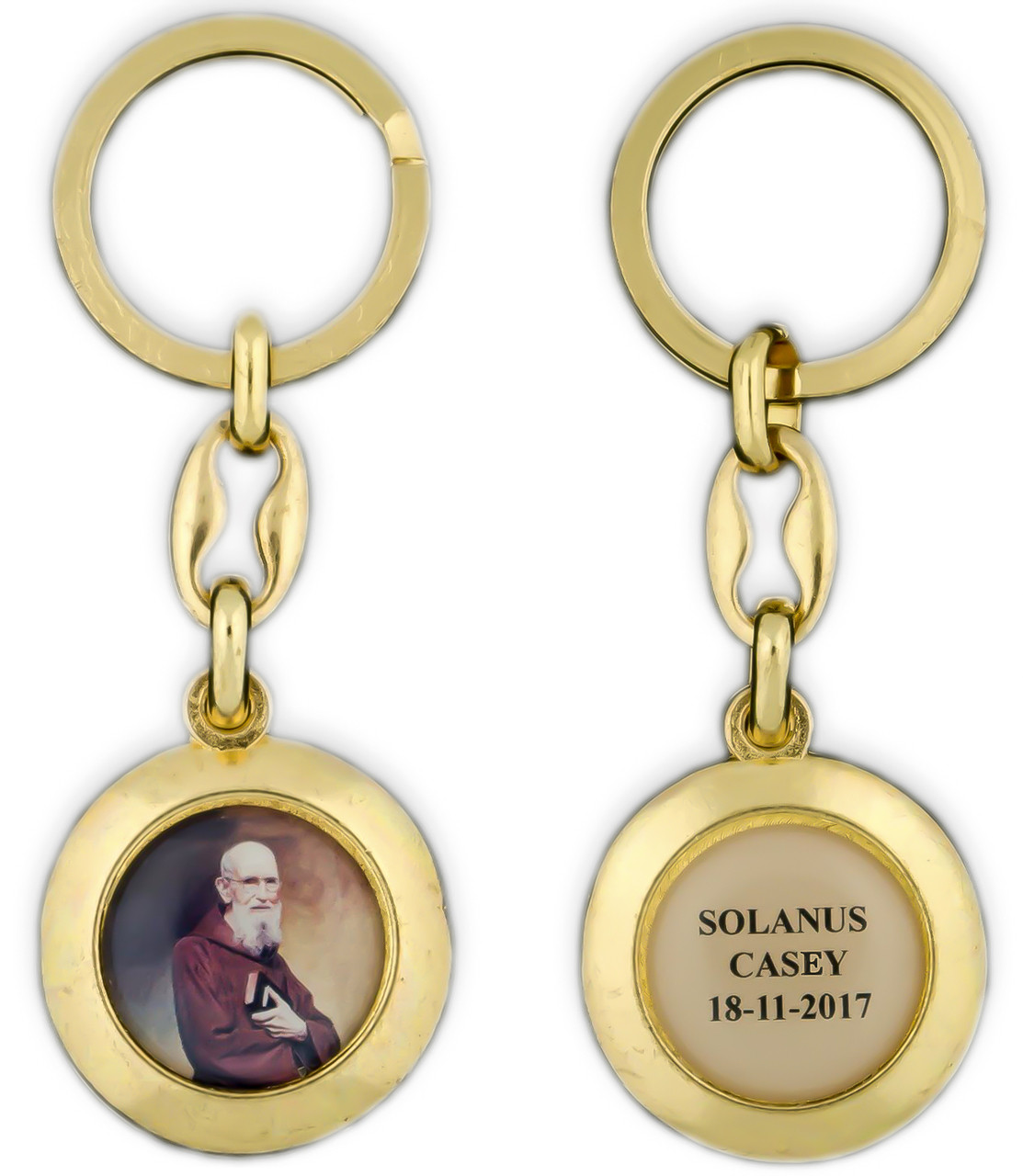 Solanus Casey Circular Key Chain - Trinity Church Supply