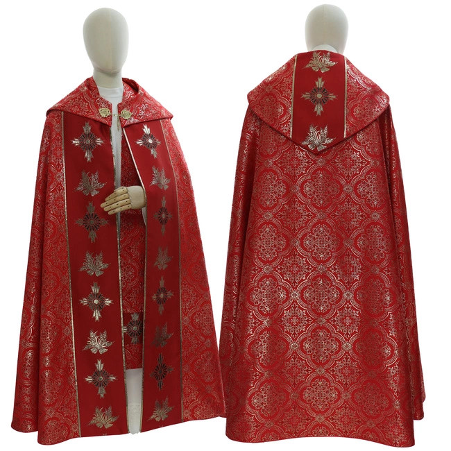 Red/Cream Gothic Cope - Trinity Church Supply