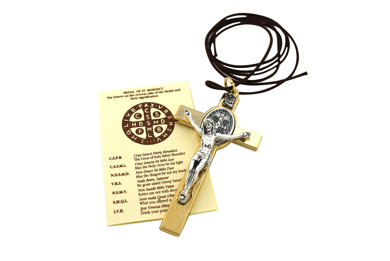 Beautiful St. Benedict Cross (Gold-Tone) - Trinity Church Supply