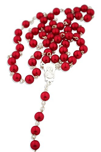 Colorful Italian Catholic Rosary - Ruby - Trinity Church Supply
