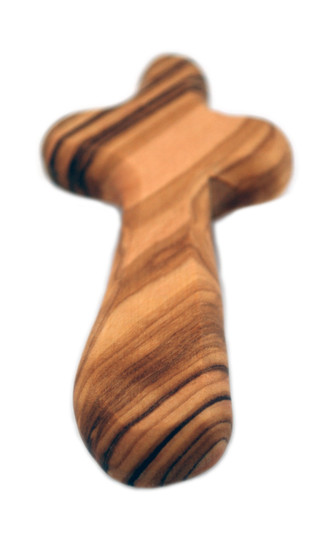 Olive Wood Large Holding Prayer Cross (Medium) - Trinity Church Supply