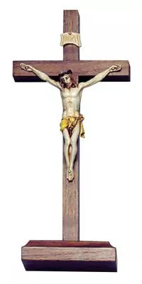 Walnut Crucifix Fontanini Hand-Painted Corpus Standing Crucifix ...