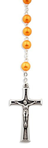 Colorful Italian Catholic Rosary - Orange - Trinity Church Supply