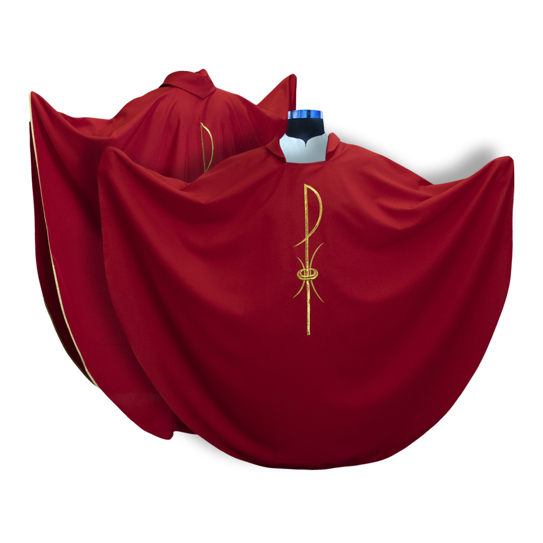 Solavari 1205 - Red - Gold Chi Rho - Trinity Church Supply