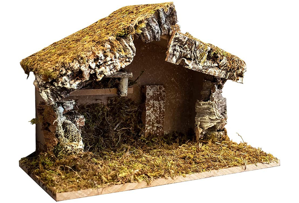 Nativity Creche Stable, | Realistic Moss, Hay, Wood and Fabric ...