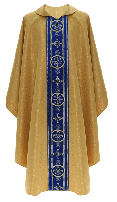 Gold and Blue Chasuble Marian Gothic Vestment Liturgical Apparel ...