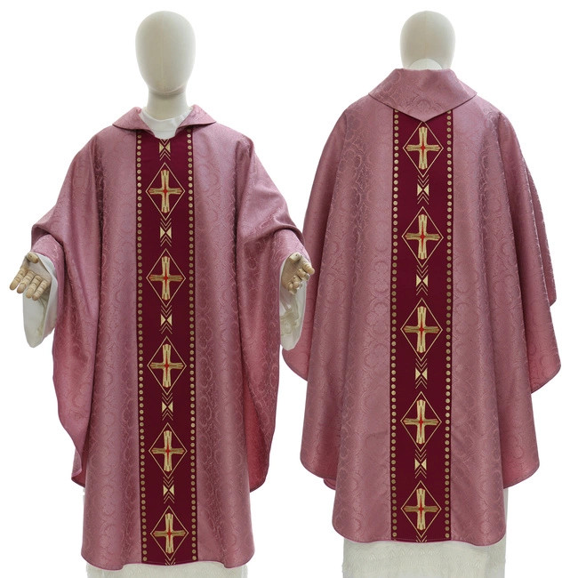Rose purple chasuble Gothic chasuble Liturgical vestments Clergy ...