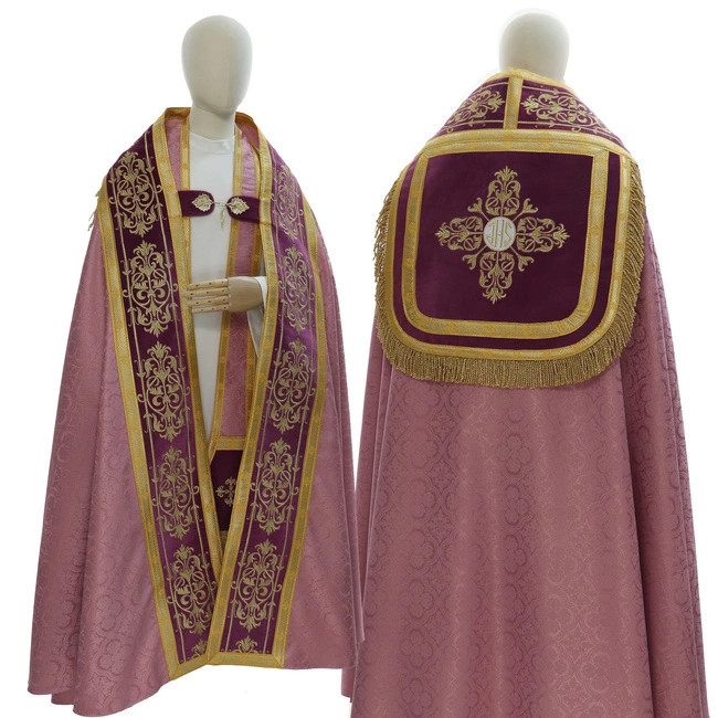 Rose Roman Cope Roman Cope Liturgical Vestment Rose Clergy Cope Gaudete ...