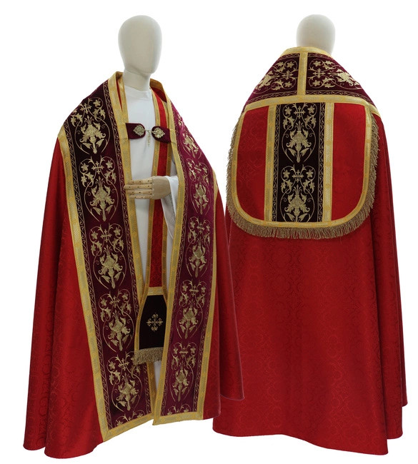 Red Roman Cope Black Roman Cope Liturgical Vestment Roman Cope with Red ...
