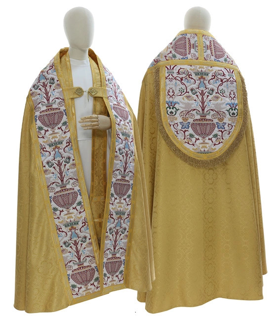 Gold Roman Cope Coronation Tapestry Liturgical garment Religious attire ...