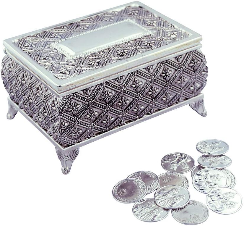 Wedding coin set Floral rectangle wedding set Spanish wedding coins ...