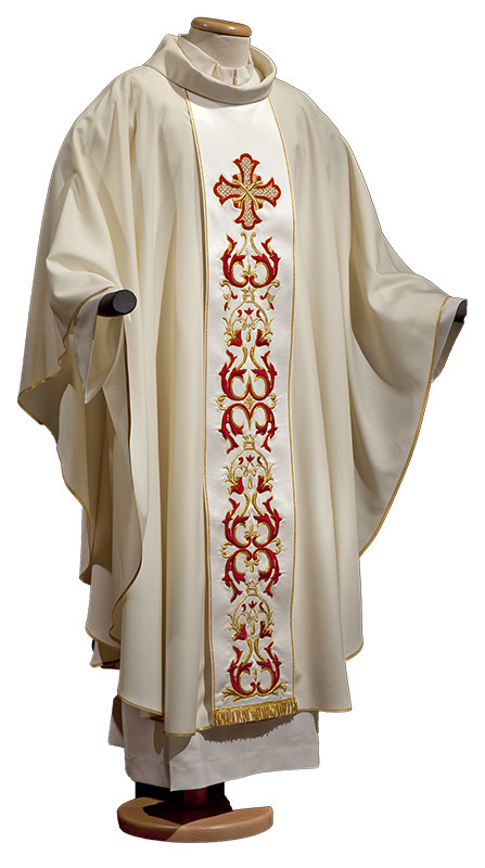 pure wool chasuble, traditional priest chasuble, hand-embroidered ...