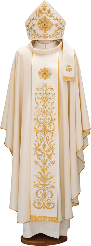 hand-embroidered mitre, pure wool mitre, bishop mitre, Catholic mitre ...