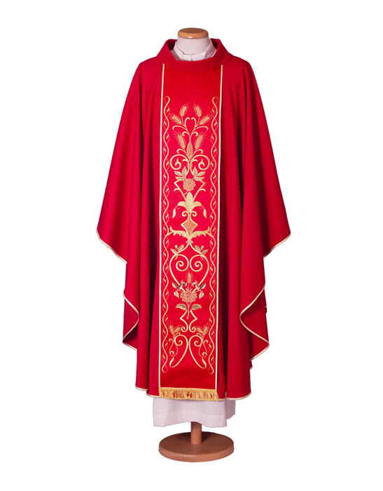 wool chasuble, embroidered chasuble, Catholic vestment, traditional ...