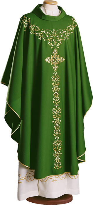 Pure wool chasuble Catholic liturgical vestment Embroidered clergy ...