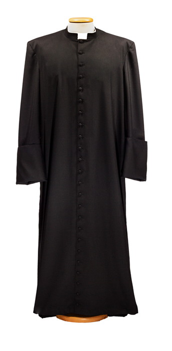 pure wool cassock, clergy cassock, cassock with covered buttons ...