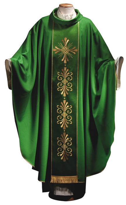 wool chasuble, embroidered stolon chasuble, traditional Catholic ...