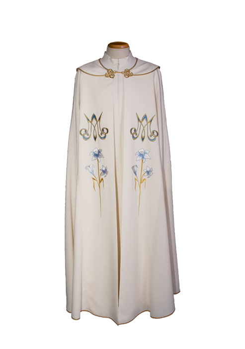Marian cope, polyester Marian vestment, Ave Maria embroidered cope ...