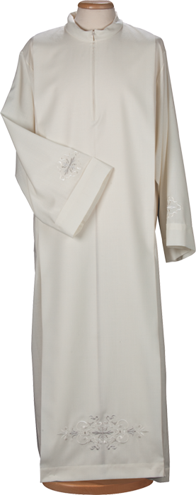 polyester and cotton alb alb with Korean collar clergy alb with central ...