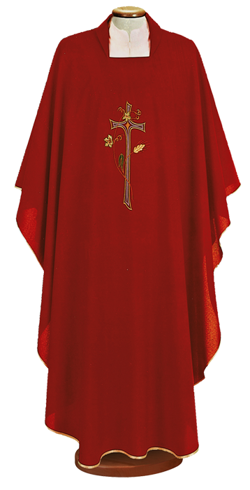 economic chasuble, polyester chasuble, liturgical vestment, square ...