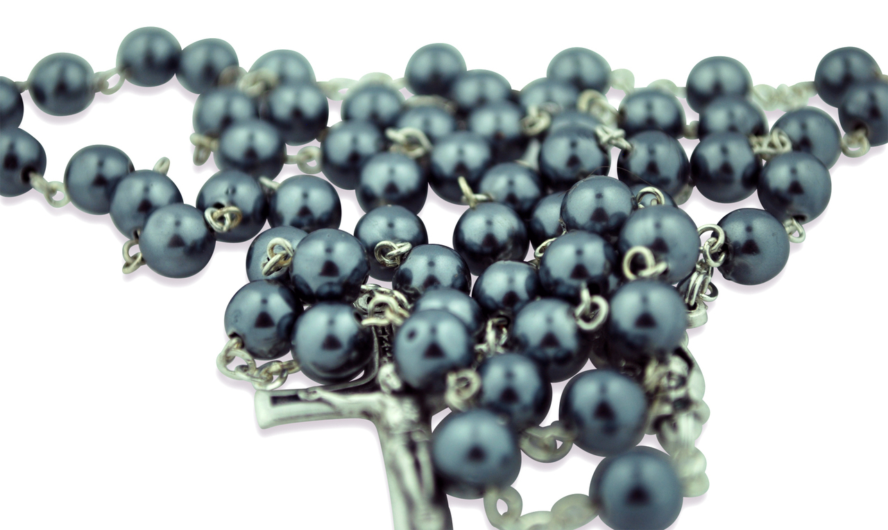 Colorful Italian Catholic Rosary - Grey - Trinity Church Supply