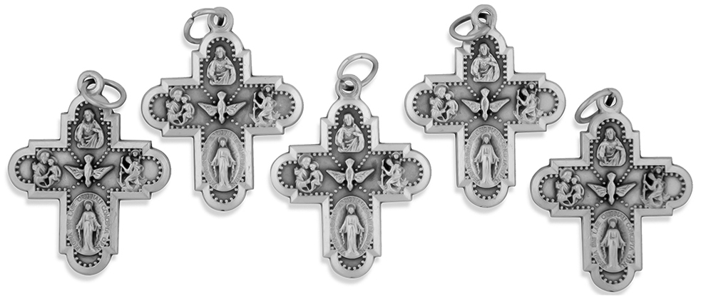 Traditional Catholic Four-Way Medal - Pack of 10 - Trinity Church Supply