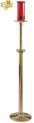Standing Sanctuary Lamp | 51"H | Combination Satin/High Polish Finish ...