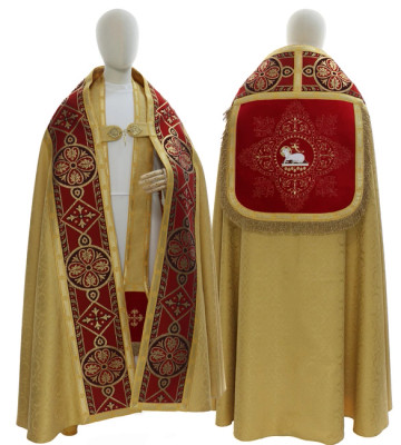 Roman Cope Gold/Red Roman Cope Lamb of God Cope Liturgical Garment ...