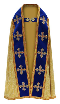 Gold Roman Cope Blue Roman Cope Gold and Blue Vestment Roman Cope for ...