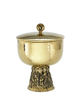 Apostolic Radiance Ciborium 24K Gold-Plated Hammered Ciborium Apostle ...