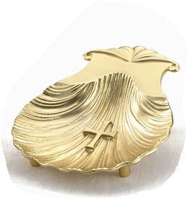 Baptismal shell 24K gold-plated shell Baptism ceremony accessory Gold ...