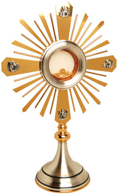 24k Gold and Oxidized Silver Monstrance Eucharistic Monstrance ...